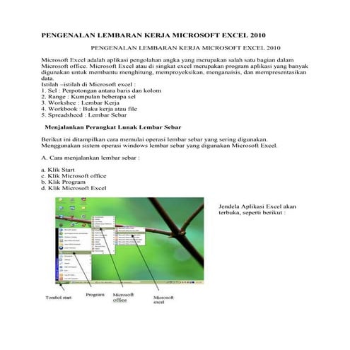 Pengenalan lembaran kerja microsoft excel 2010 | DOCX