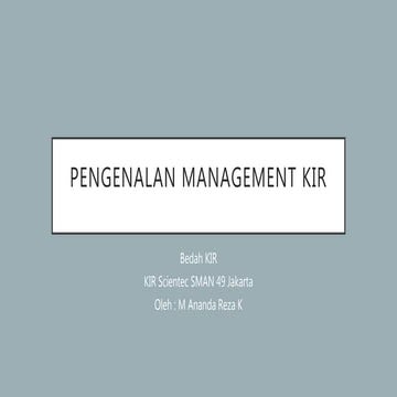 Pengenalan Management KIR Sekolah | PPTX