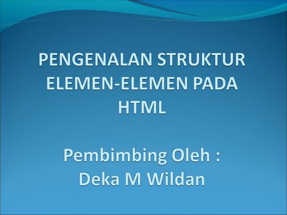 Presentasi konsep dasar html | PPTX