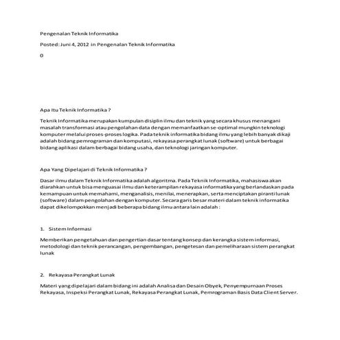 Pengenalan teknik informatika | PDF