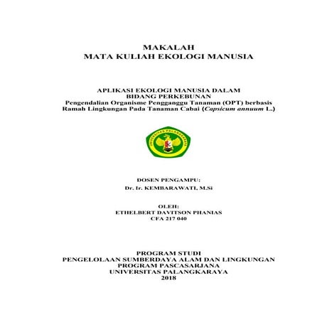 Pengendalian Organisme Pengganggu Tanaman (OPT) Berbasis Ramah ...