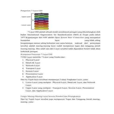 Pengertian 7 layer osi | PDF