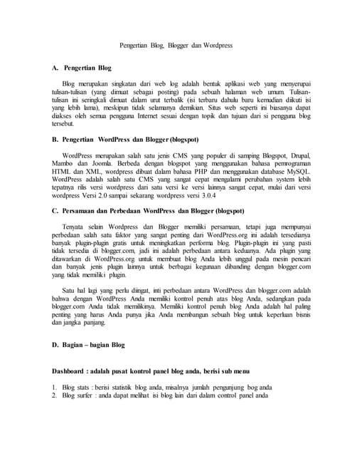 Materi 12 wordpress | PPTX