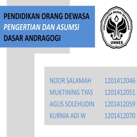 Pengertian dan asumsi andragogi | PPTX