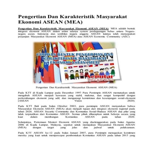 MASYARAKAT EKONOMI ASEAN (MEA) | PPTX