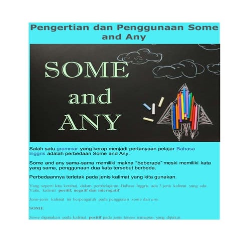 Pengertian dan penggunaan some and any | DOCX