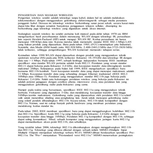 Pengertian dan sejarah wireless | PDF