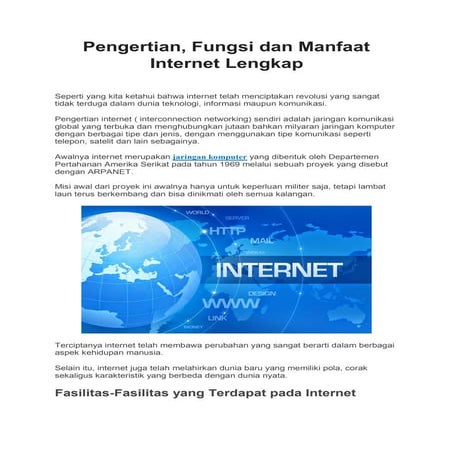 Manfaat internet untuk kehidupan sehari hari | PPTX