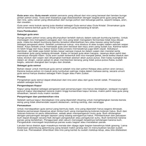 Pengertian gula aren | PDF