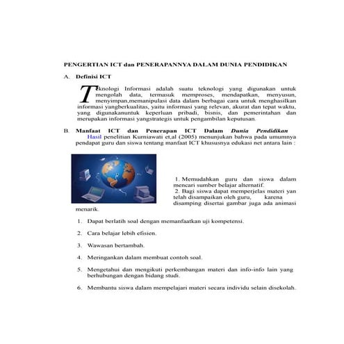 Pengertian ict dan fungsi | PDF