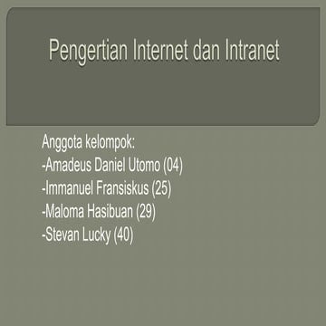 Pengertian internet dan intranet | PPT
