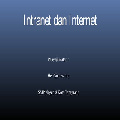 Pengertian intranet dan internet | PPT