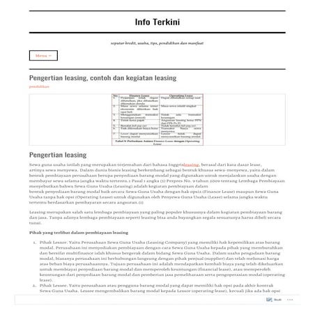 Pengertian leasing, contoh dan kegiatan leasing | PDF