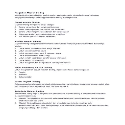 Pengertian majalah dinding | DOC