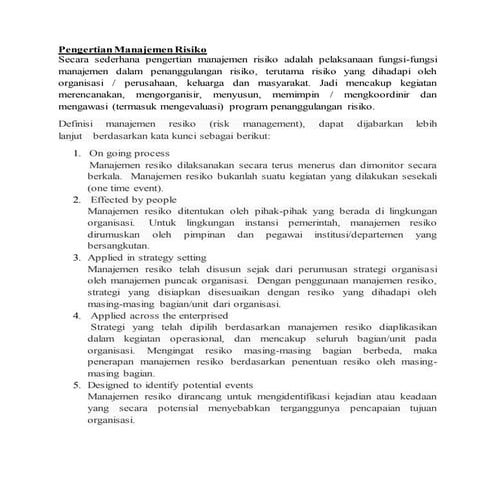 Penilaian Profil Risiko Bank | DOCX