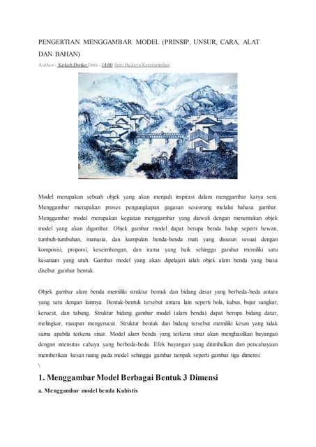 Bab I Unsur dan Prinsip Seni Rupa sdpptx | PPTX