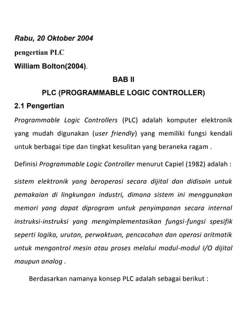 Pengenalan pada plc | PDF
