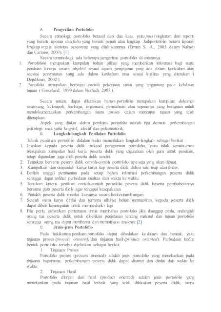 Contoh portofolio ipa | DOCX