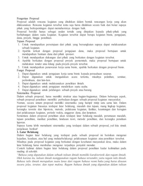 1. Materi Bahasa Indonesia Kelas XI (Proposal) | PPTX