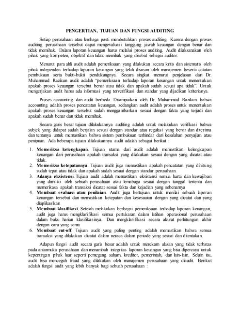 (Pert 1) bab 6 tujuan dan tanggung jawab audit | DOCX