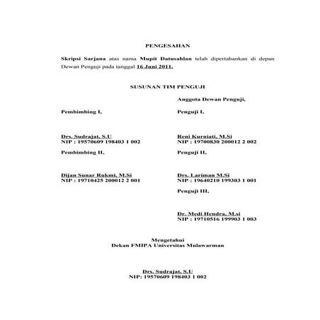 Pengesahan skripsi | DOC