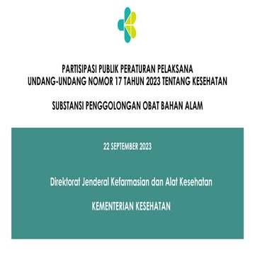 Penggolongan Obat Bahan Alam menurut permenkes | PDF