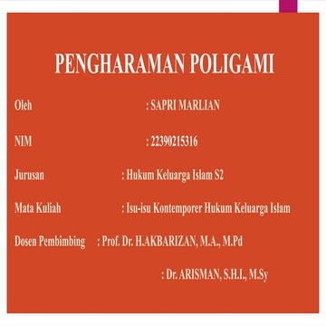 PENGHARAMAN POLIGAMI PERSPEKTIF HUKUM ISLAM.pptx