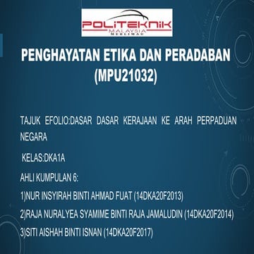 Penghayatan etika dan peradaban (mpu21032) | PPTX