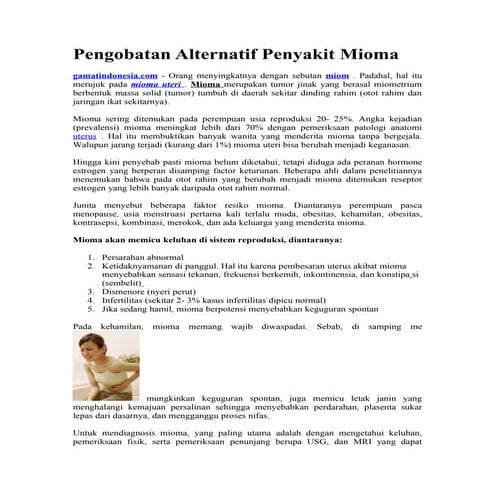 Pengobatan alternatif penyakit mioma | PDF