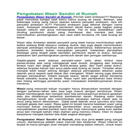 Pengobatan wasir sendiri di rumah | PDF