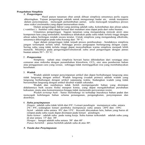 1-2. SIMPLISIA. Definisi, tata nama simplisia | PDF
