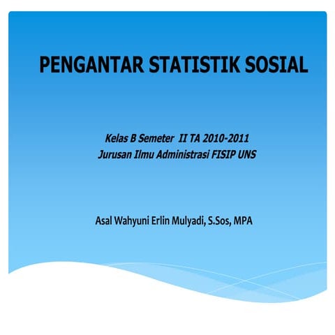 Rencana Pembelajaran Semester Statistika Sosial | PDF