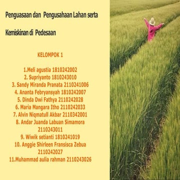 Penguasaan dan Pengusahaan Lahan serta Kemiskinan di Pedesaan.pptx