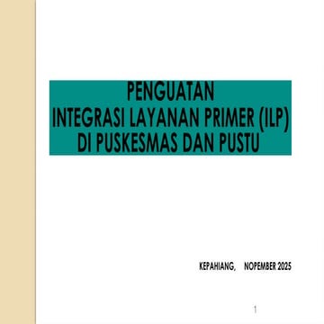 Juknis ILP di Puskesmas terbaru tahun 2024 | PPTX