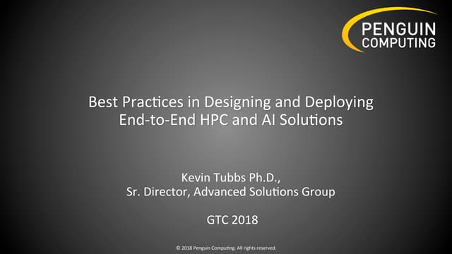 Penguin Computing Designing And Deploying End To End Hpc And Ai