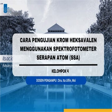 PENGUJIAN KROM HEKSAVALEN MENGGUNAKAN SPEKTROFOTOMETER SERAPAN ATOM ...