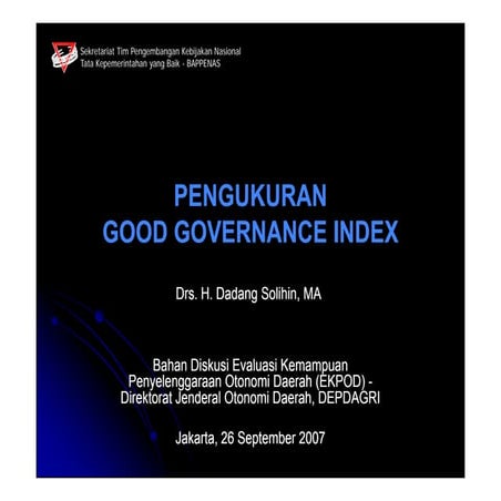 Pengukuran Good Governance Index | PDF
