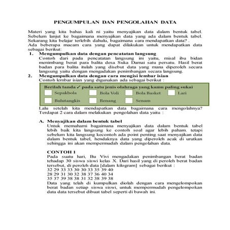 Pengumpulan dan pengolahan data | DOCX