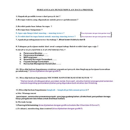 Pengumpulan data proyek | DOCX