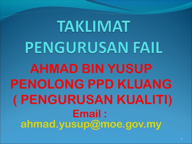 Panduan pengendalian fail | PDF