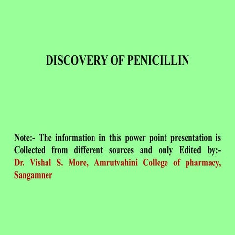Discovery of Penicillin | PPT