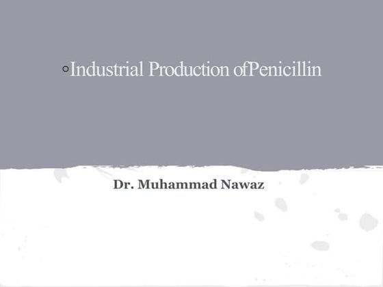 Penicillin production | PPTX