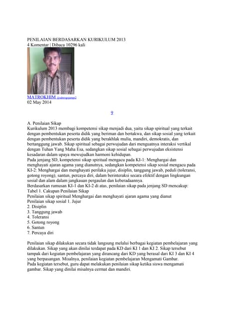 Format RPP Kurikulum 2013 | PDF