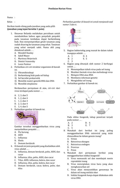 Latihan soal virus 3 | PDF
