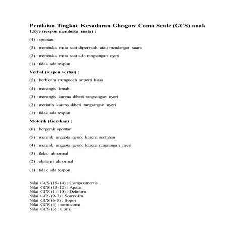 GCS Tingkat Kesadaran | PPTX