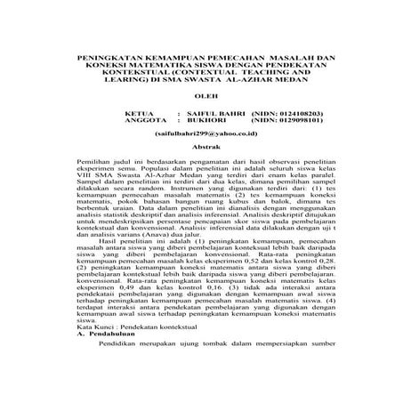 Peningkatan kemampuan pemecahan masalah | PDF