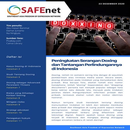 Peningkatan Serangan Doxing dan Tantangan Perlindungannya di Indonesia | PDF
