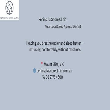 Peninsula Snore Clinic: Better Sleep Care | PDF