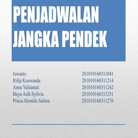 Penjadwalan Jangka Pendek | PPT