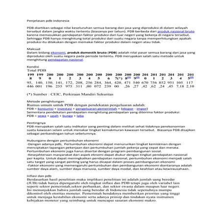 Penjelasan pdb indonesia | PDF